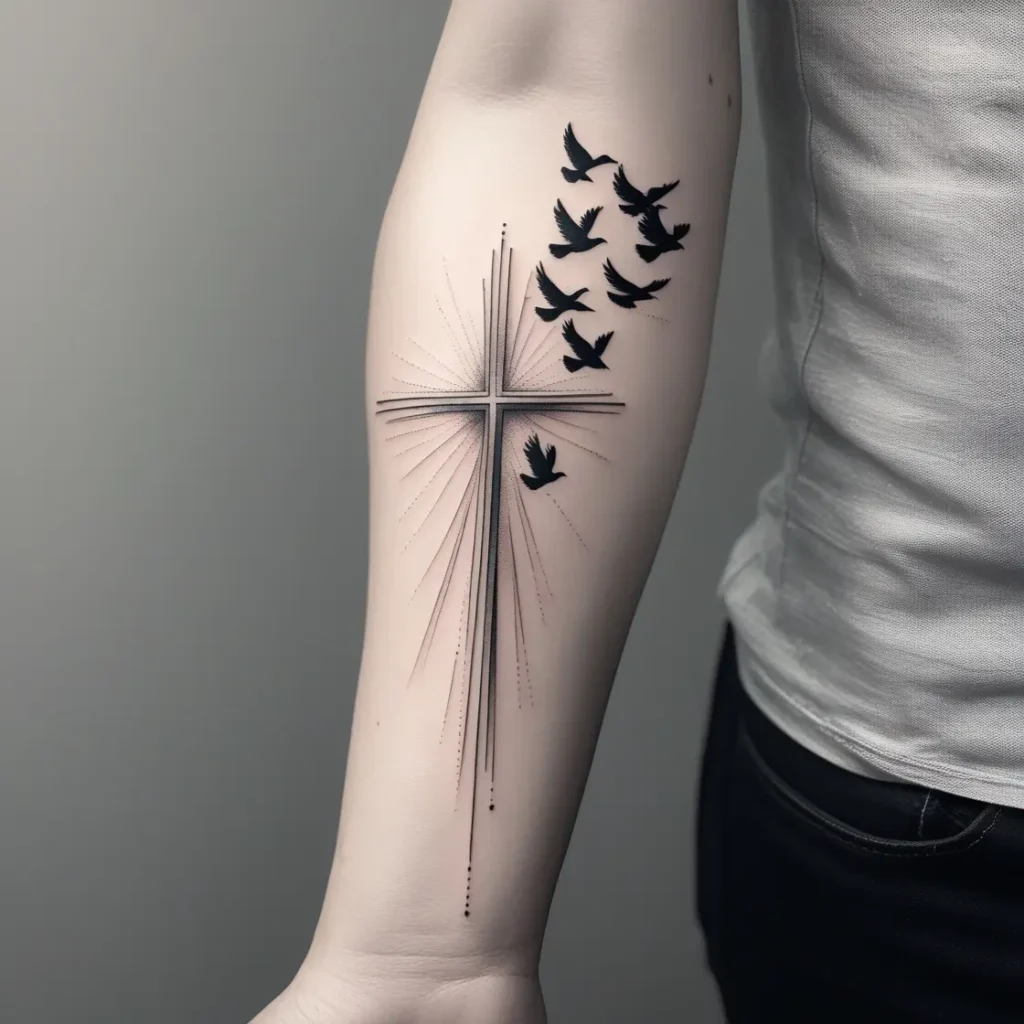 50 Beautiful Bird Cross Tattoos That Tell Your Faith Story